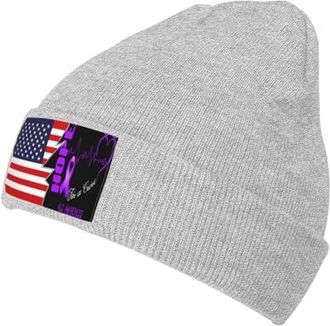 Generic Bonnet dhiver Tricoté Espoir pour La Sensibilisation À La Maladie DAlzheimer Et LAmérique Slouch Bonnet Chapeau Tricot Chaud Beanie Hiver pour Sports 