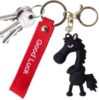 Generic Porte-clés cheval pour femme - Breloque individuelle en caoutchouc souple | Porte-clés individuel en forme de cheval 2026 | Pour anniversaire, festiva