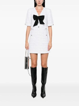 Alessandra Rich Bow-detail Tweed Dress
