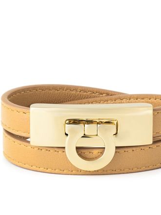 Ferragamo Womens Hug Gancini Logo Bracelet Beige Accessories > Jewelry