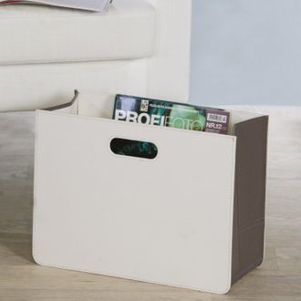 Casablanca Stilvoller und moderner Zeitungs- und Zeitschriftenständer - Zeitungskorb - Weiß