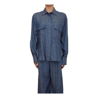 Peuterey Femme, Blouses et Chemises, Bleu, Taille: 42 FR Gerard De Oversize Shirt
