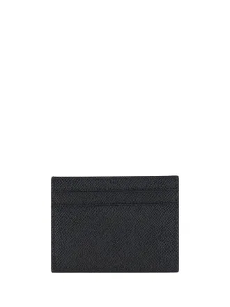 Dolce & Gabbana Womens Leather Cardholder Nero Calf Bos Taurus Wallet