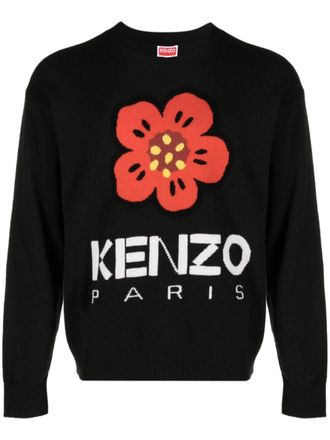 Kenzo pull Boke Flower en laine - Noir
