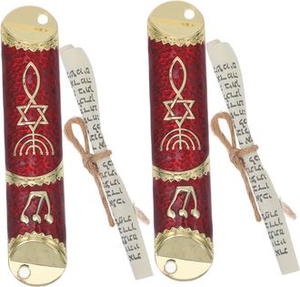 Angoily 2 S&auml;tze Metall Mezuzah mit Schriftrolle J&uuml;disches T&uuml;rsegen Dekor f&uuml;r T&uuml;r Wohnraum Judaica Geschenk zur Einweihung und Religi&ouml;sen Feierlichkeiten in Go