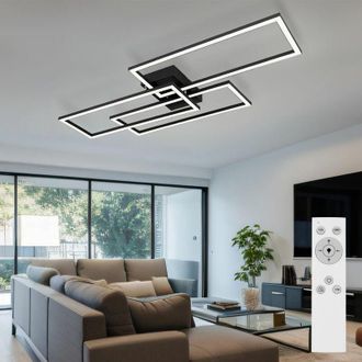 Globo Lighting LED Deckenlampe Schlafzimmerleuchte dimmbar Fernbedienung Smart Leuchte, App- und Sprachsteuerung, schwarz opal, 58W 4300lm warmweiß-kaltweiß, LxH