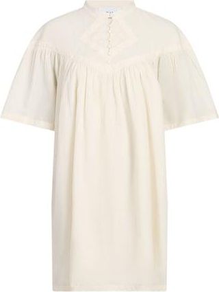 Vila Robe manches courtes brod&eacute;e en coton