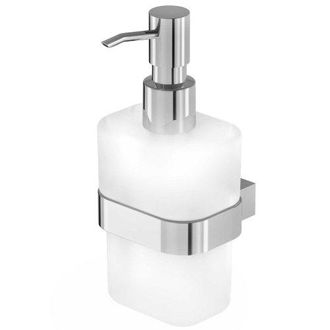 Lenz Seifenspender Aura Chrom - wandmontierter, nachf&uuml;llbarer Fl&uuml;ssigseifenspender - tropffrei, Einhandbedienung - f&uuml;r Bad & G&auml;ste-WC - 3408302