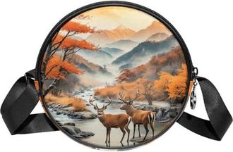 Generic Petit sac &agrave; bandouli&egrave;re Circle pour femme, petit sac &agrave; bandouli&egrave;re avec fermeture &eacute;clair, bretelles r&eacute;glables, sac &agrave; main rond d&eacute;contract&eacute; pour femmes