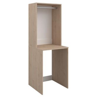 Vente-Unique Vente-Unique - Meuble machine &agrave; laver avec penderie - Naturel clair - Longueur 64.4 cm - Hauteur 184.4 cm - Panneau de particule m&eacute;lamin&eacute;