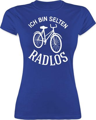 Shirtracer Shirt Damen - Radsport - Ich Bin selten Radlos - XL - Royalblau - Rad Tshirt Fahrrad Shirts Radfahrer baumwollshirt rennrad t-Shirt radel Kurzarm Radf