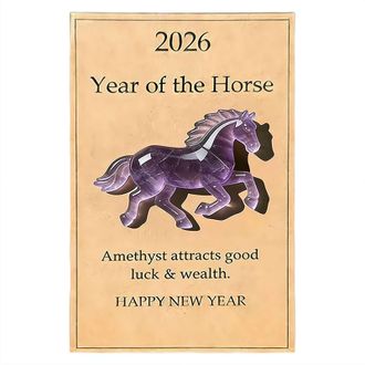 Generic 2026 Gl&uuml;ckskristall Pferd Figur, Ein Symbol f&uuml;r St&auml;rke & Neuanf&auml;nge, Neues Jahr Gl&uuml;ckspferd Kristallfigur mit Karte, Bedeutungsvolles Geschenk f&uuml;r Fam