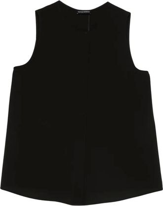 Emporio Armani Femme, Tops, Noir, Taille: 44 FR Fluid Crepe Sleeveless Top
