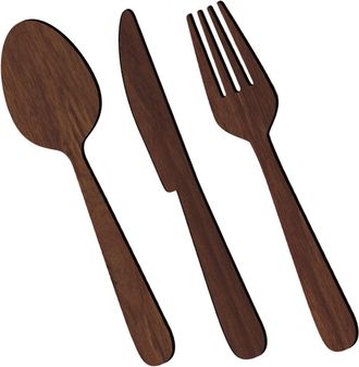 DOITOOL Rustikale Holz-wanddekoration Küchenbesteck Wandbild aus Hochwertigem Basswood Holz Rustikales Küchen-wanddekor für Esszimmer und Bauernhaus Langlebig