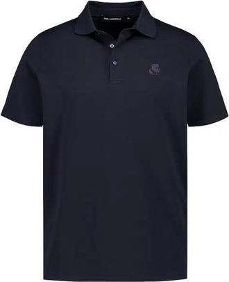 Karl Lagerfeld Herren Polo-Shirt blau Baumwoll-Jersey
