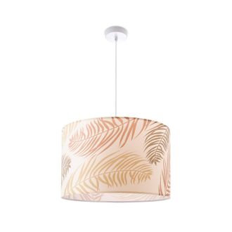 Paco Home Deckenlampe Wohnzimmer Lampe Esstischlampe Pendelleuchte Blumen Palmen E27 H&auml;ngelampe 1,5m Textilkabel, Farbe:Design 1 (&Oslash;45,5 cm), Leuchtenart/Farbe:P