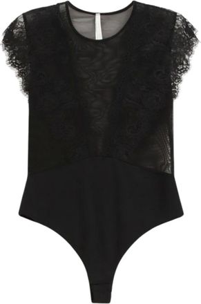 Imperial Femme, Tops, Noir, Taille: 38 FR Body en tulle et dentelle