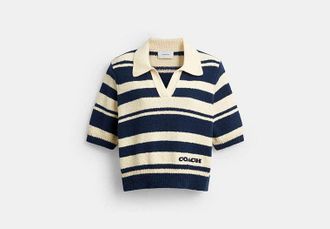 Coach Gestreiftes Strick-Polo