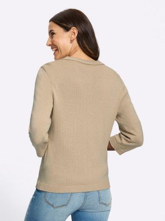 Witt Strickjacke Rundhals-Strickjacke 3/4-Arm Jersey