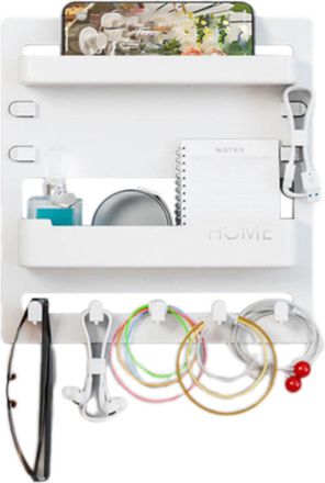 Generic Schwebende Regale für Schlafzimmer, Kordellöcher, Wandmontage, Aufbewahrungsgitter für Zimmer, Organizer, Zubehör auf Nachtregal, mit Haken und Clips