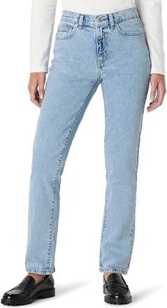 Amazon Essentials Jean Jambes Droites, Taille Haute Femme, Givré Teinté Léger Délavé, 40-42