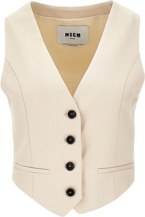 Msgm M. S.G. M. Gilet - Beige