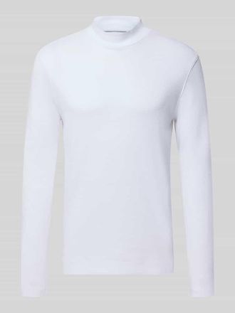 Christian Berg Regular Fit Longsleeve aus reiner Baumwolle mit Stehkragen