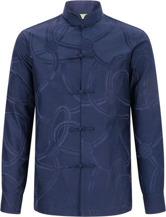 Shanghai Tang Hemd mit Jacquardmuster - Blau
