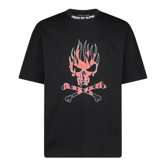 Vision Of Super Skull Print Tee Schwarz/Rot - - Tops - Herren - Schwarzk - S