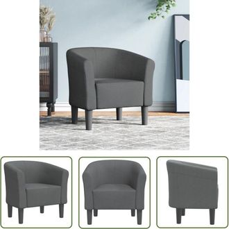 vidaXL Chaise cabriolet gris fonc&eacute; tissu vidaXL