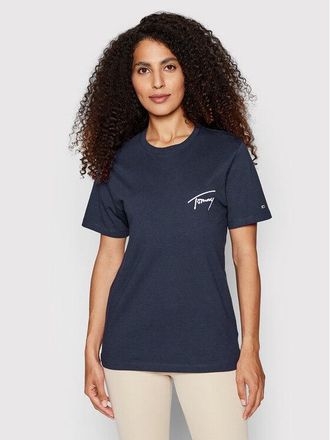 Tommy Jeans T-Shirt Signature DW0DW12940 Dunkelblau Relaxed Fit