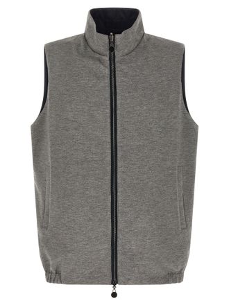 Kiton Mens Blue Cotton Sleeveless Jacket Clothing