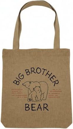 Fabulous Sac Shopping Tote Bag Aspect Lin - Big Brother Bear Family Cute Animal - Sac de Courses Toile Epaisse 360g Beige Naturel Cabas Port&eacute; Epaule Solide Imp