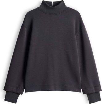 OPUS Sweatshirt Gluba club aus Sweatware mit Rippstruktur Leicht verk&uuml;rzte, gerade Form mit geripptem Stehkragen