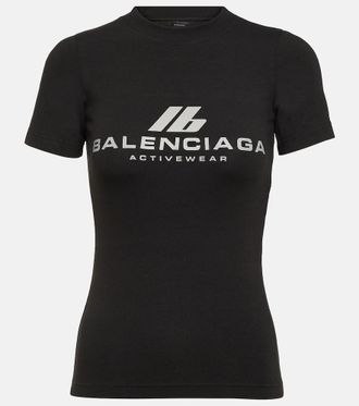 Balenciaga T-shirt en coton mélangé à logo