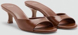 Mango Sandales talon kitten heel cognac - Femme - 35 - MANGO