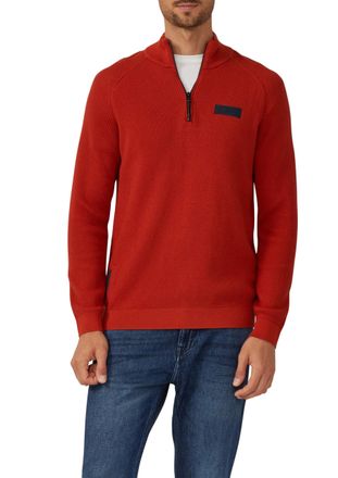 s.Oliver Pullover aus Strukturstrick mit Troyer-Kragen
