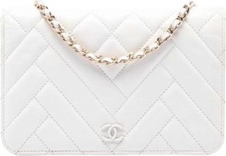 Chanel Portefeuille sur cha&icirc;ne Pre-owned - Femme - Pre-owned - Blanc - Taille: ONE Size
