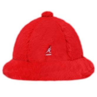 Kangol Chapeau en Tissu Faux Fur Casual Femme - Cloche avec Doublure Hiver Automne-Hiver - M (56-57 cm) Rouge