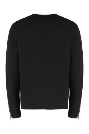 Givenchy Mens Crew-Neck Wool Sweater Black Sweatshirts