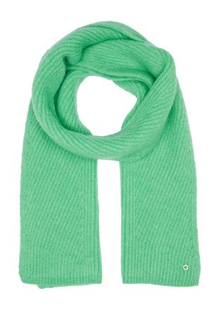 s.Oliver Strick-Schal mit Fischgr&auml;tenmuster und Logo-Ring