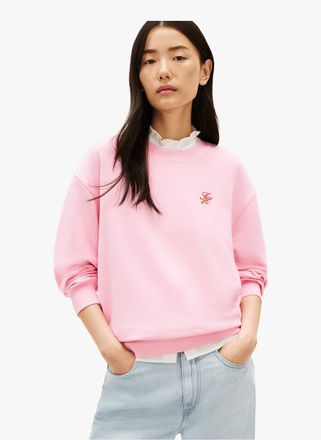 Tommy Hilfiger Sweat droit brod&eacute; en coton m&eacute;lang&eacute;