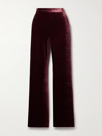 Etro Pantalon Droit En Velours - Bordeaux