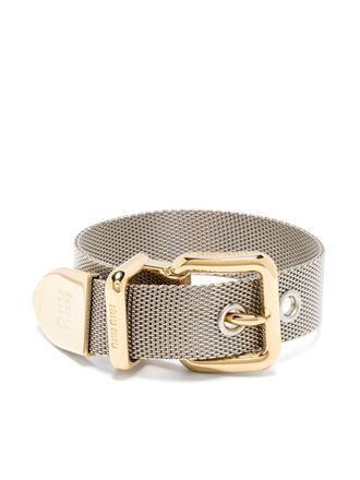 Miu Miu Zweifarbiges Armband mit Schnalle - Gold