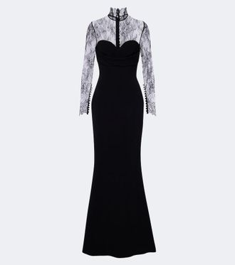 Elie Saab Robe aus Cady mit Spitze