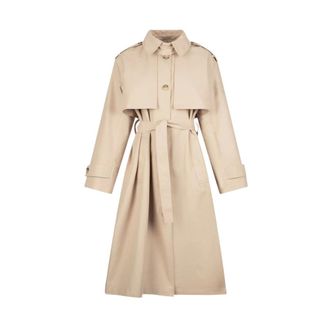 Liu Jo Femme, Manteaux, Beige, Taille: 40 FR Long Trench Coat with Scarf
