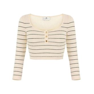 Elisabetta Franchi Damen, Strickwaren, Wei&szlig;, 2XLGr&ouml;&szlig;e
