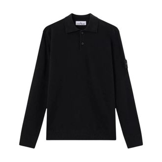 Stone Island Leichtes RWS Geelong Woll Poloshirt - - Tops - Herren - Schwarzk - XL