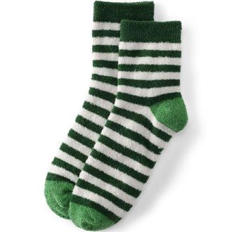 Lands End Flauschige Weihnachtssocken, Damen, Gr&ouml;&szlig;e:null regular, Gr&uuml;n, by Lands End