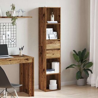 Generic B&uuml;cherschrank, Platzsparender Aufbewahrungsorganisator mit 2 Schubladen und Mehrstufigen Offenen Regalen f&uuml;r Wohnzimmer, Schlafzimmer und B&uuml;ro-B&uuml;cherr